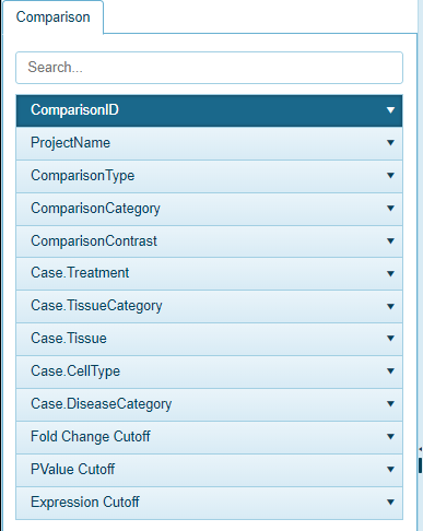 Comparison Filters - omicsoft doc